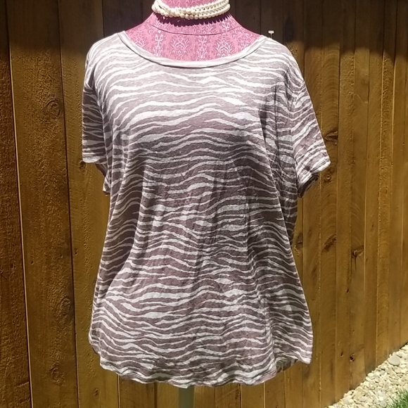 LOFT | Tops | Nwt Loft Linenplusbrown Zebra Print Top Size618 | Poshmark